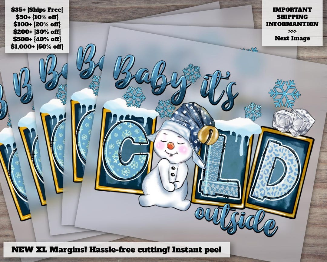 Baby It's Cold Outside Winter Design, Christmas Snowman Art, Heat ...