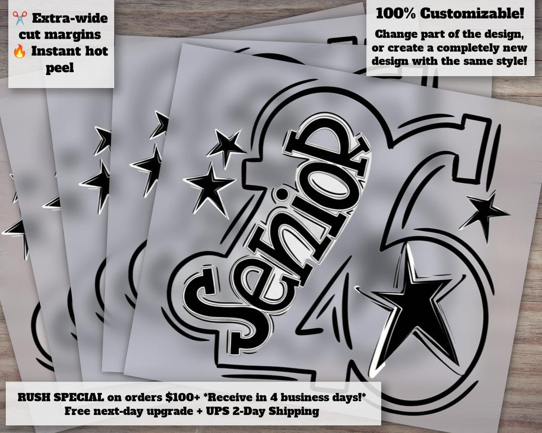 Senior 2026 Doodle School Spirit Heat Transfer Black White DTF - Etsy