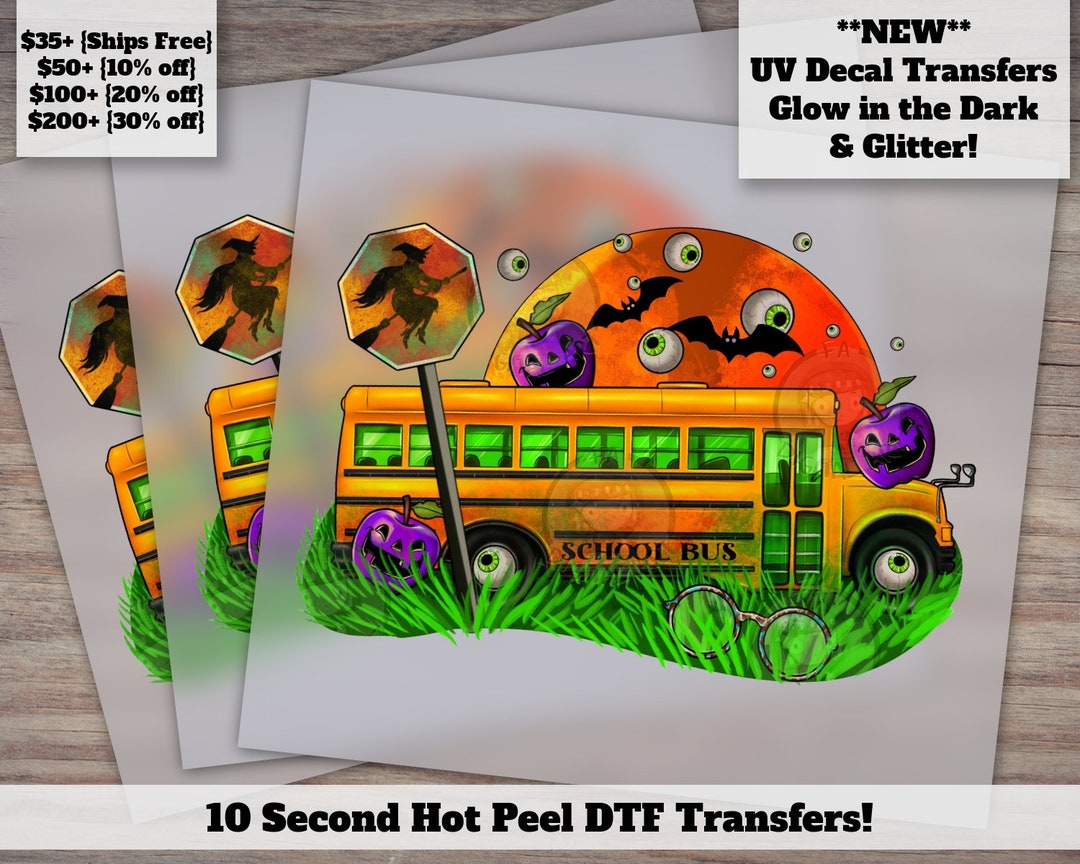 Halloween-themed Spooky School Bus Design Happy Halloween - Etsy