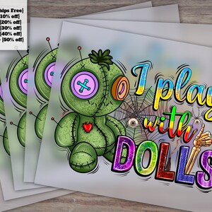 Halloween Doll Play Design, Witchy Voodoo Ghost Graphics, Ready for ...