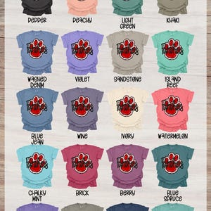 Red Panthers Football Hand Drawn Paw Print Mascot for Cheer and Heat ...