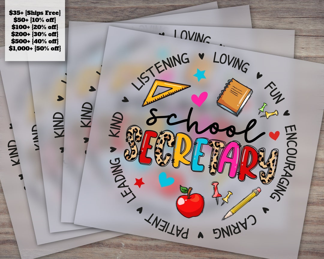 Back to School Secretary Design, Office Squad Heat Transfer, First Day ...