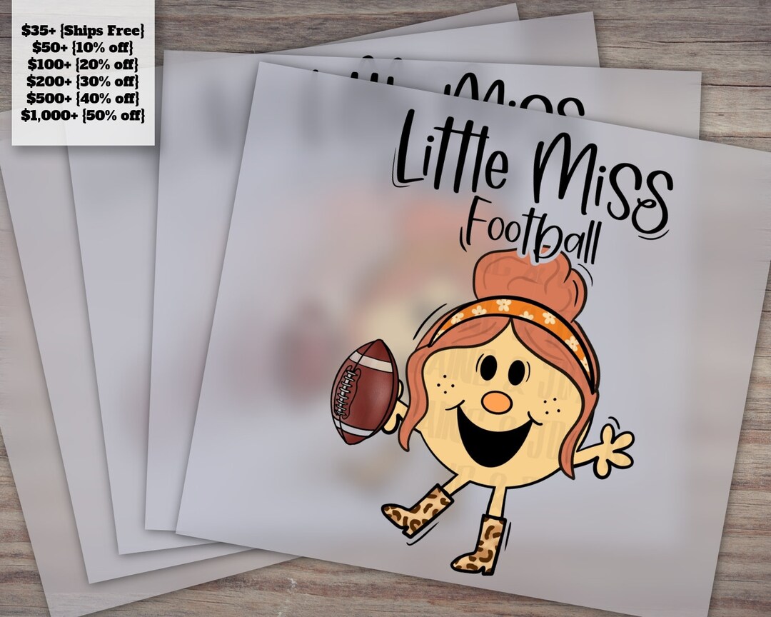 Football Mom and Little Miss Football Designs Ready to Press for Heat ...