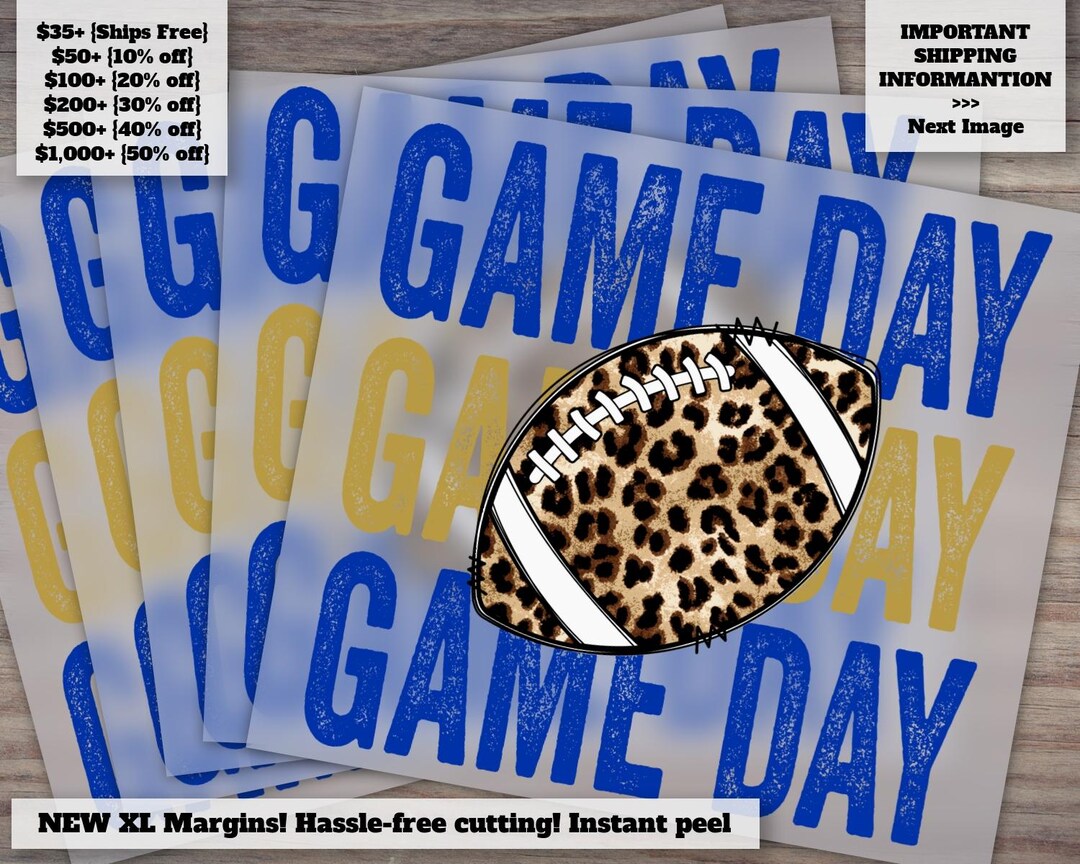 Game Day Football Heat Transfer Design With Cheetah Leopard Style ...