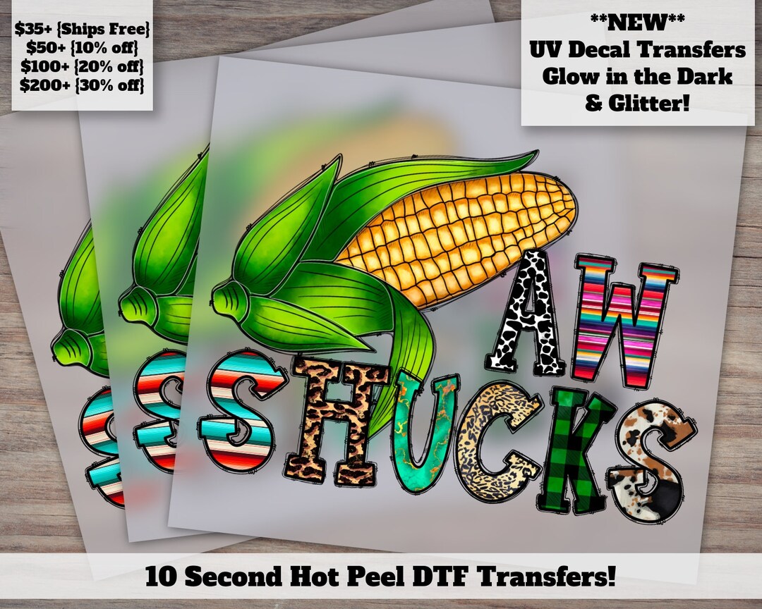 Aw Shucks Corn Western Design Ready to Press Heat Transfer - Etsy
