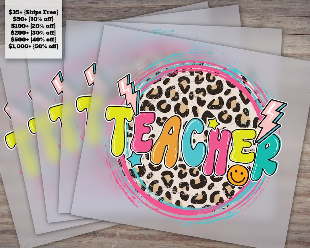 Back to School Leopard Design for Teachers, Heat Transfer and DTF Ready ...