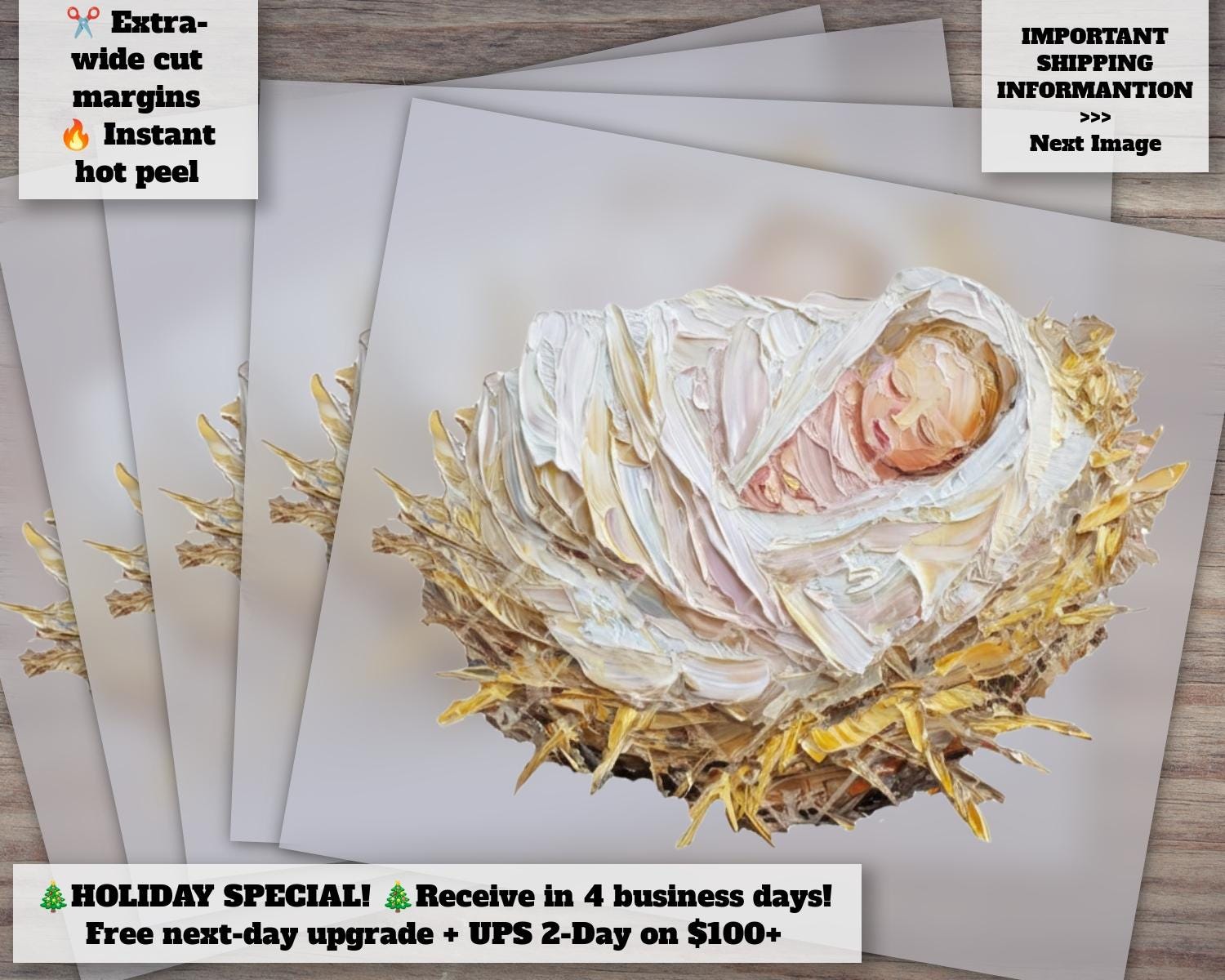 Hand-painted Baby Jesus DTF Heat Transfer Christmas Holiday - Etsy