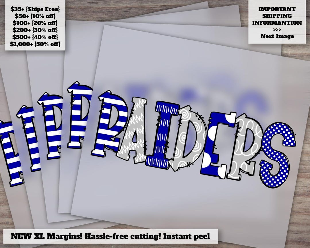 Raiders Spirit Tee Design - Ready to Press Heat Transfer Doodle Design ...