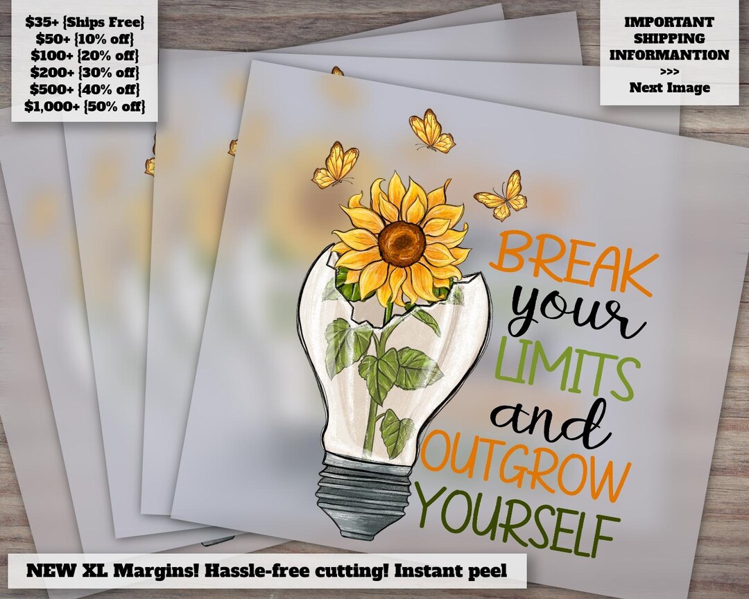 Outgrow Your Limits With Sunflower Graphic | Retro Heat Transfer Shirt ...