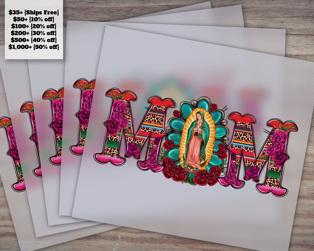 Latina Virgin Mary Guadalupe, Heat Transfer Design, Western Mother ...