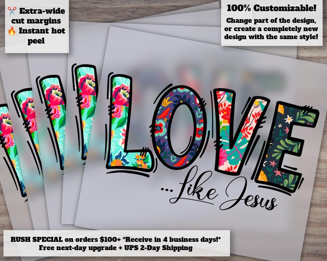 Christian Faith Heat Transfer and DTF Designs: Jesus Love Sublimation ...
