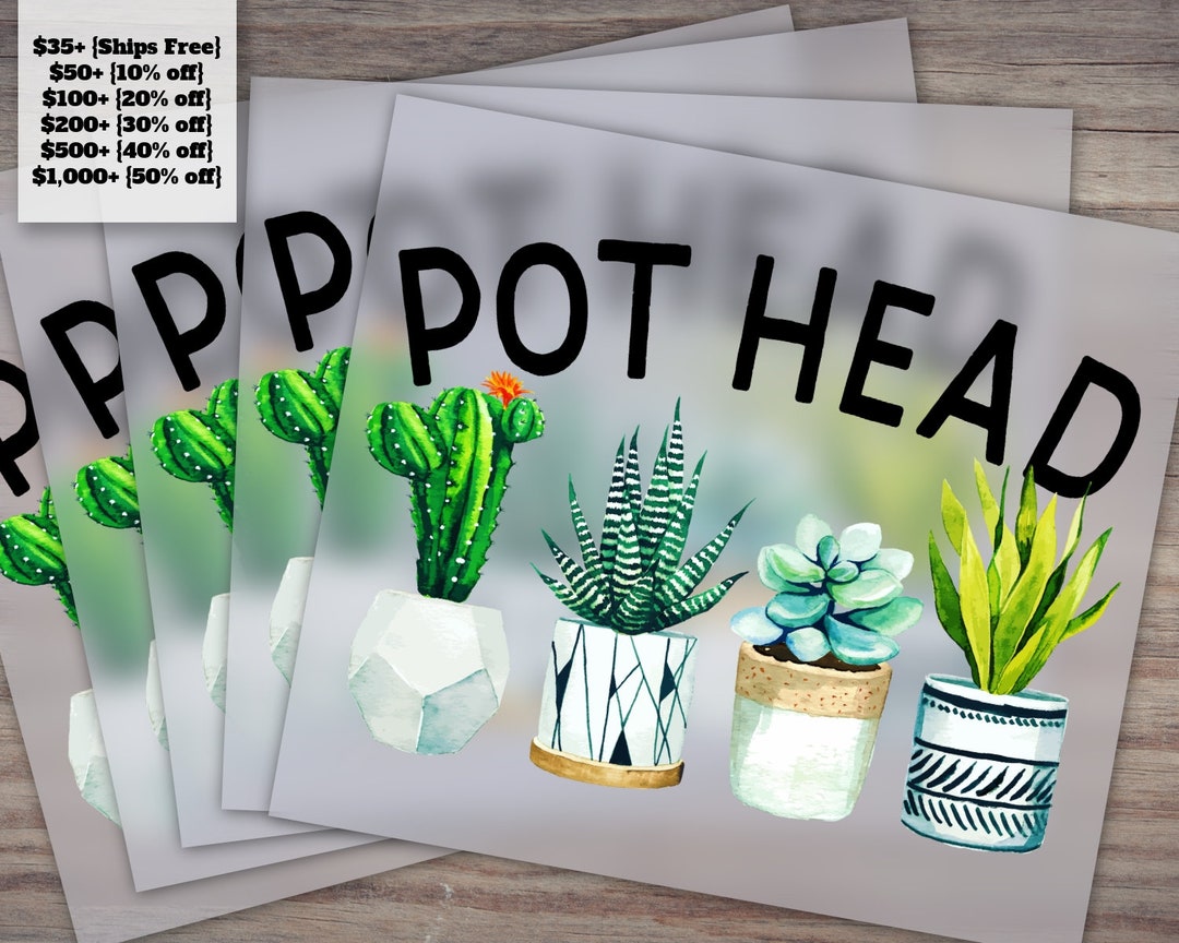 Pot Head Dtf, Digital Digital Transfer File, Succulent Digital Transfer ...