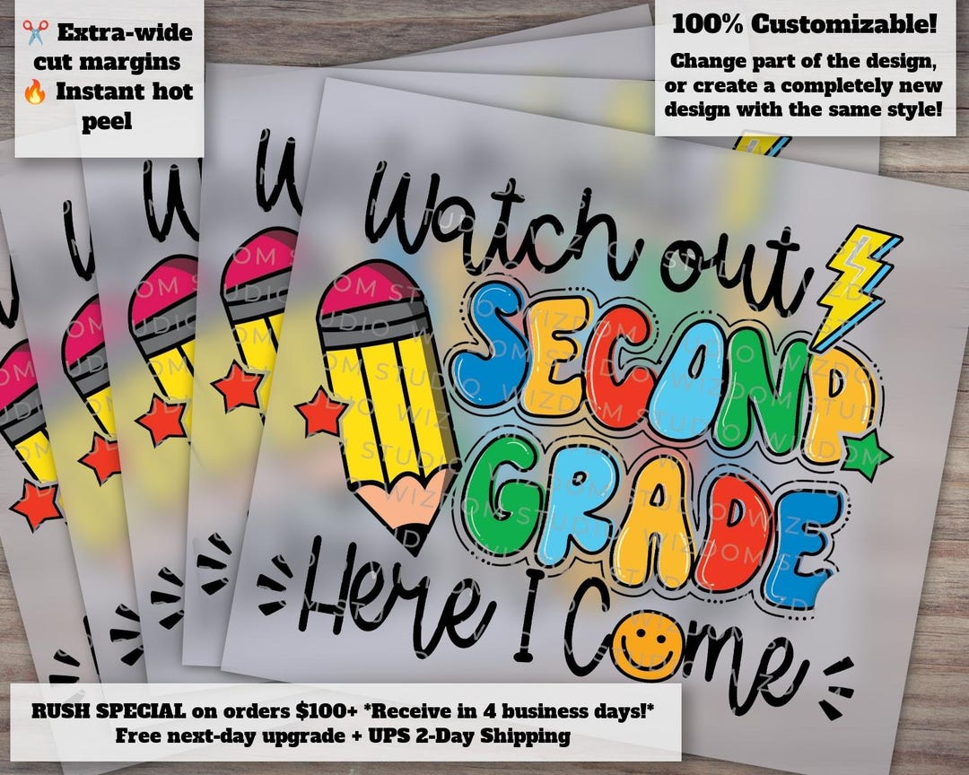 Welcome Second Grade Shirt Design for Kids - Ready to Press, Heat ...