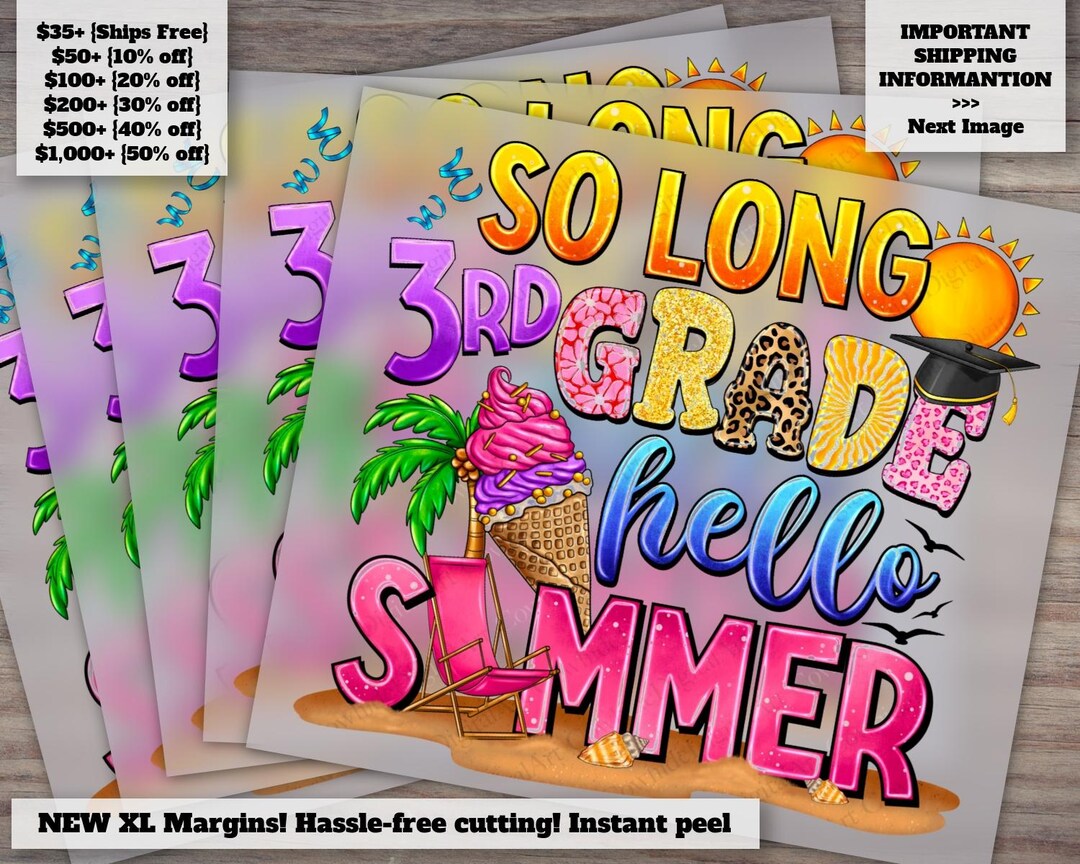 So Long 3rd Grade Hello Summer, Girl Last Day of 3rd Grade, 3rd Grade ...