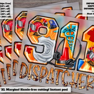 911 Dispatcher Art, Heat Transfer Ready, DTF Design, Emergency Operator ...