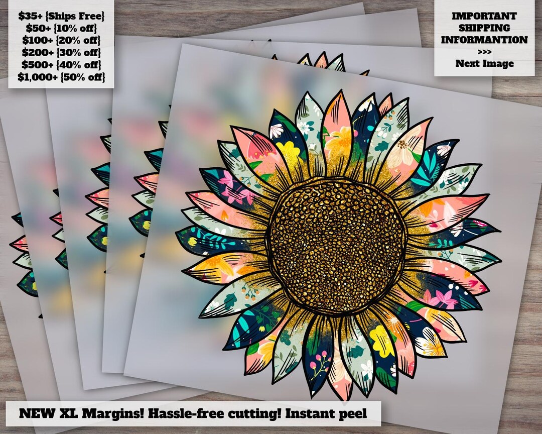 Western Sunflower Design for Heat Transfer and DTF - Unique Ready to ...