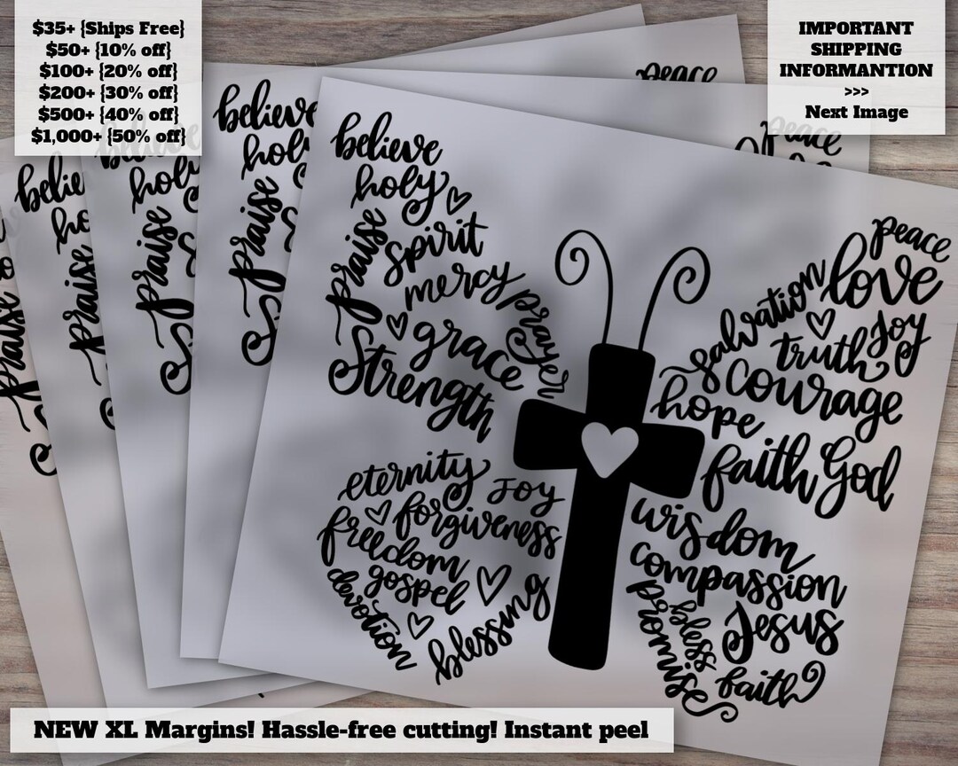 Christian Butterfly DTF, Word Collage, Bible Verse, Religious, Jesus ...