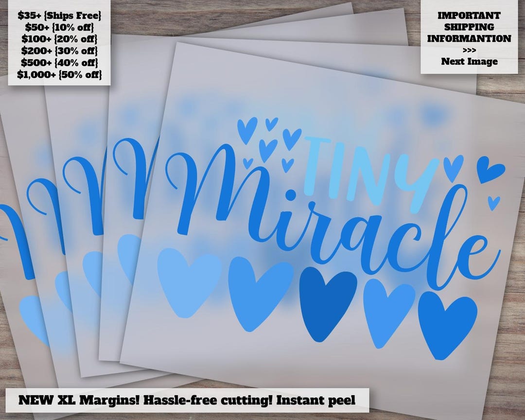 Newborn Boy and Kids Designs - Tiny Miracle, Baby, Heat Transfer, Ready ...