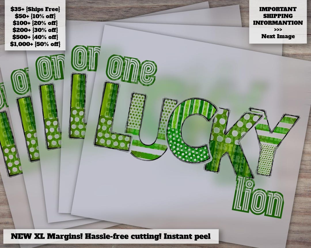 St Patrick's Day Lucky Lion Heat Transfer Design, School Spirit St ...