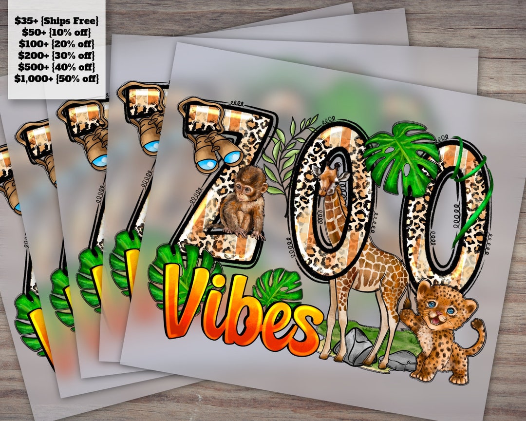 Kids Zoo Crew Giraffe and Safari Life Ready to Press Heat Transfer for ...