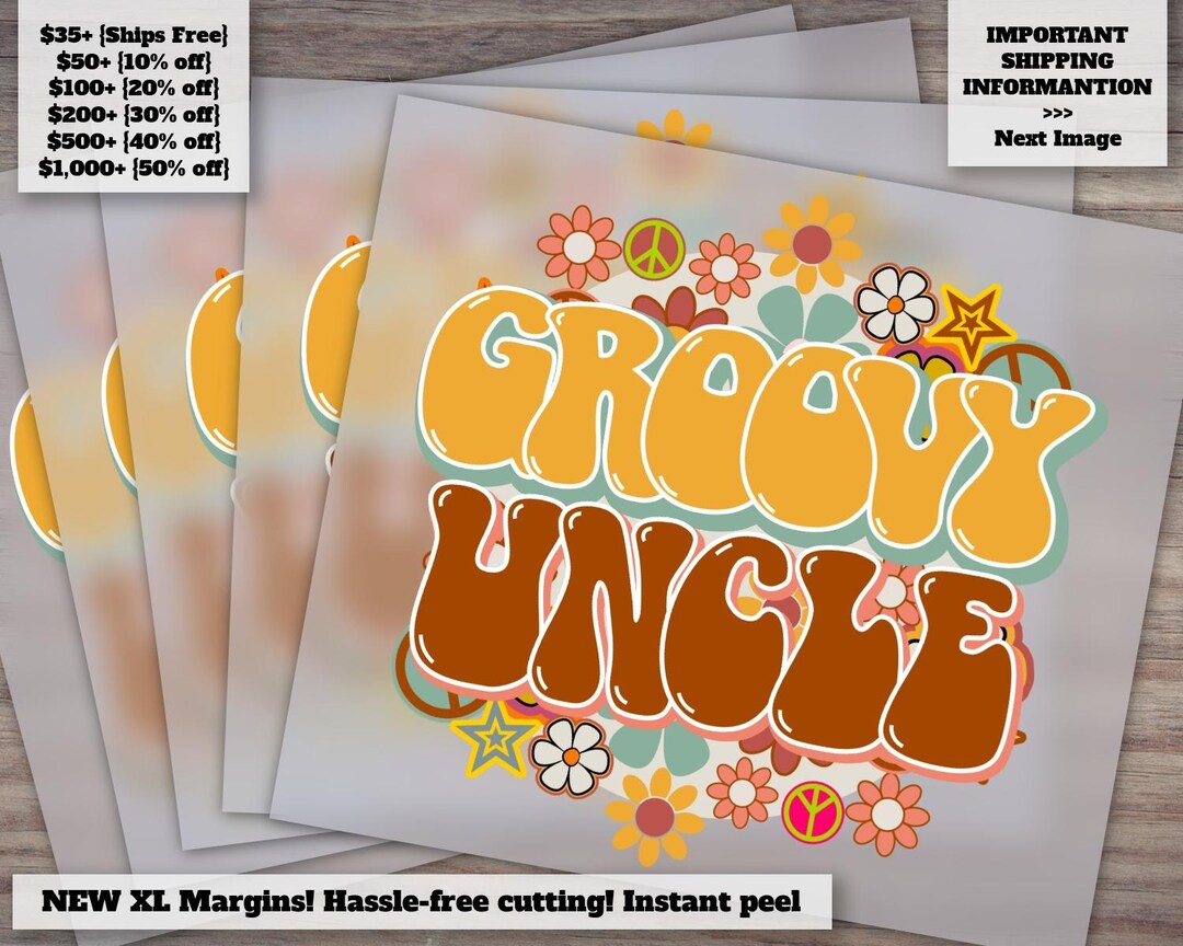 70s Retro Uncle Design, Groovy Graphics for Heat Transfer, Ready-to ...