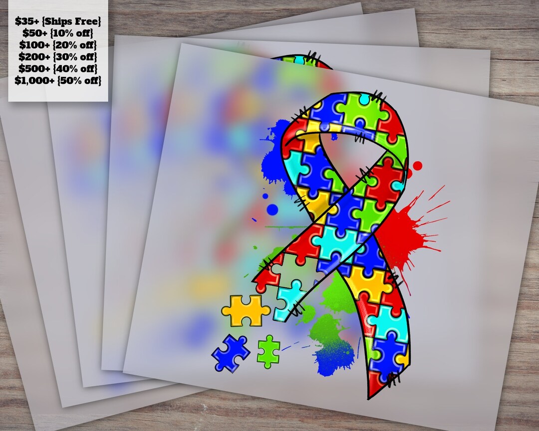 Autism Awareness Hand-drawn Design Ready to Press Heat Transfer, DTF ...