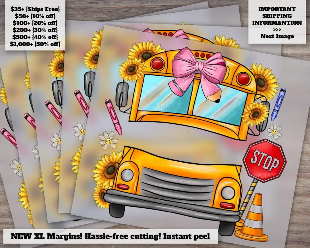 Trendy School Bus Designs for Drivers - Heat Transfer and DTF Ready ...