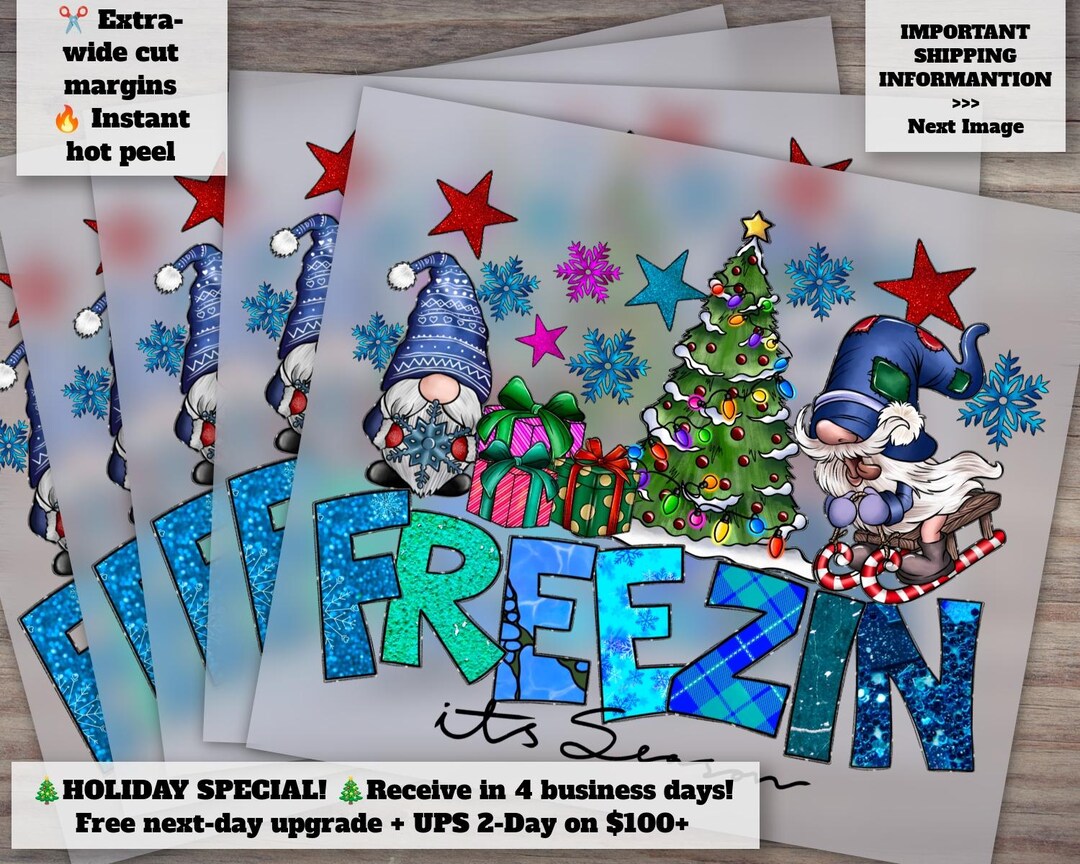 Merry Christmas Snow Gnome Design, Freezing Season Ready to Press ...