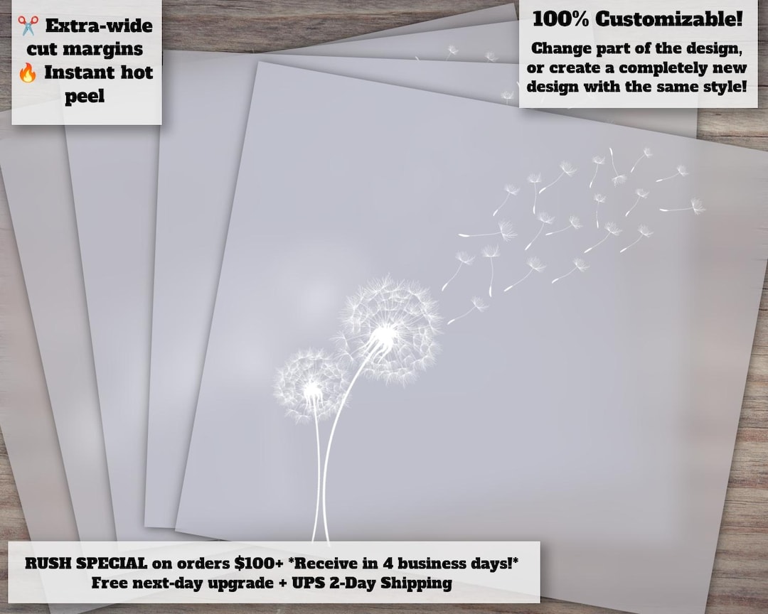 Dandelion Transfer,windflower Dtf,inspirational Transfer,meditation ...