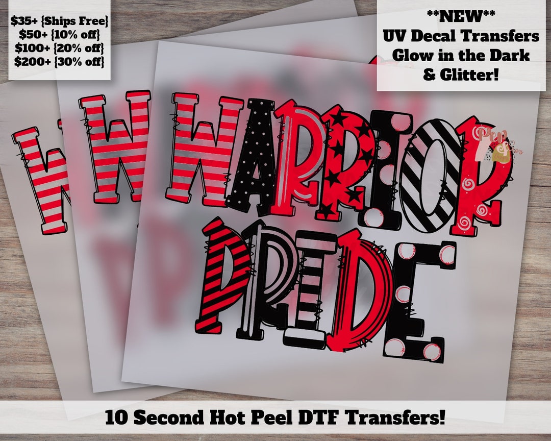 Warrior Pride Spirit Tee: Ready-to-press Doodle Design Heat - Etsy