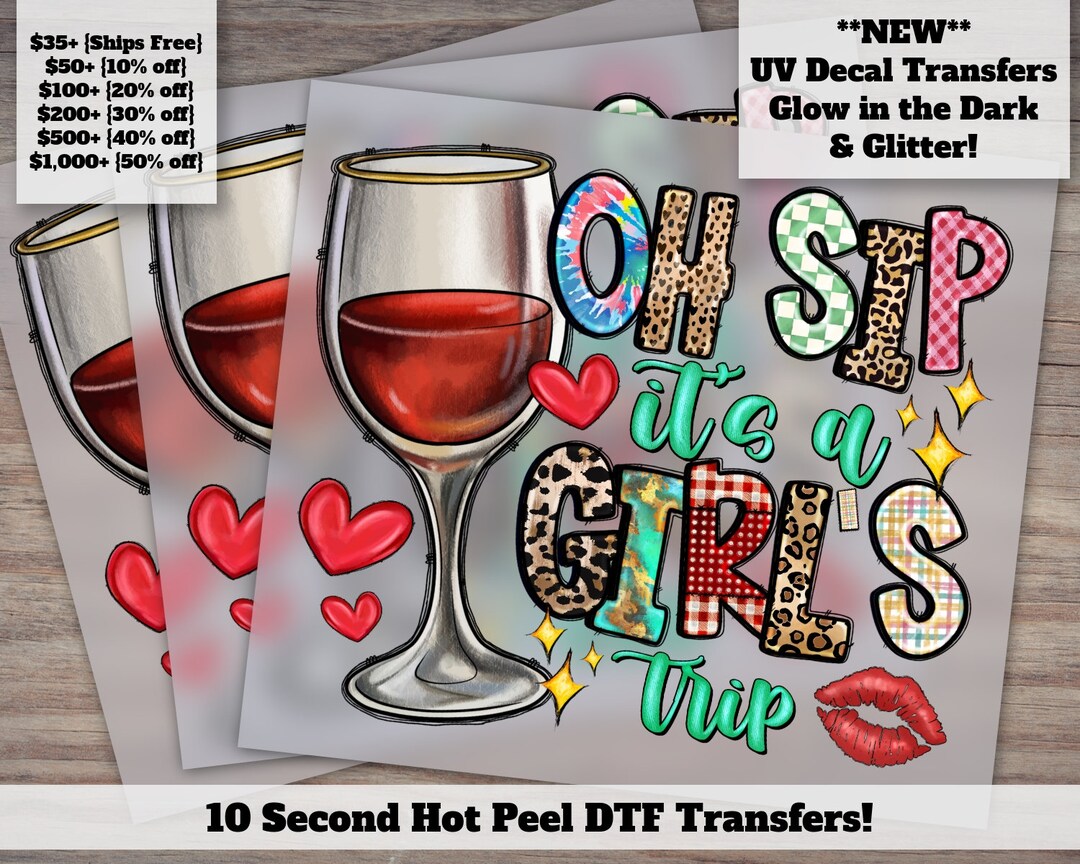 Girls Trip Wine Design Ready to Press DTF Heat Transfer - Etsy