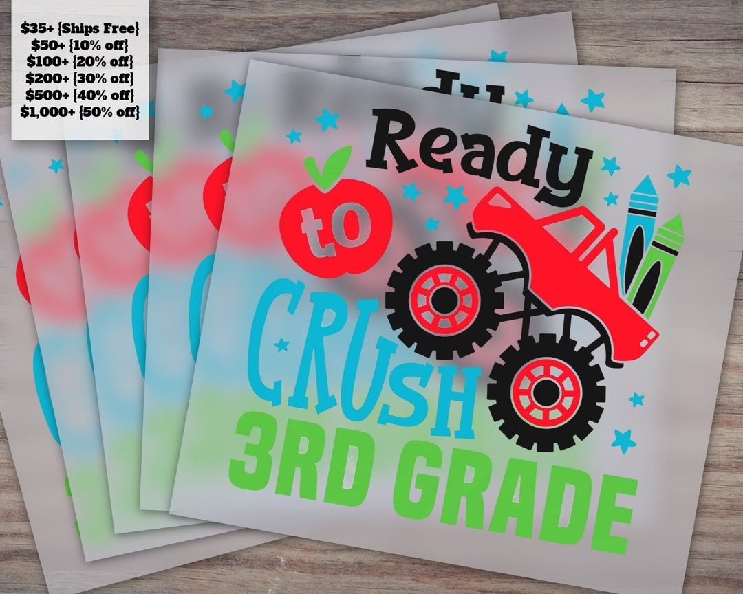 Third Grade Monster Truck Svg Back to School Boy Truck Cut Files Ready ...