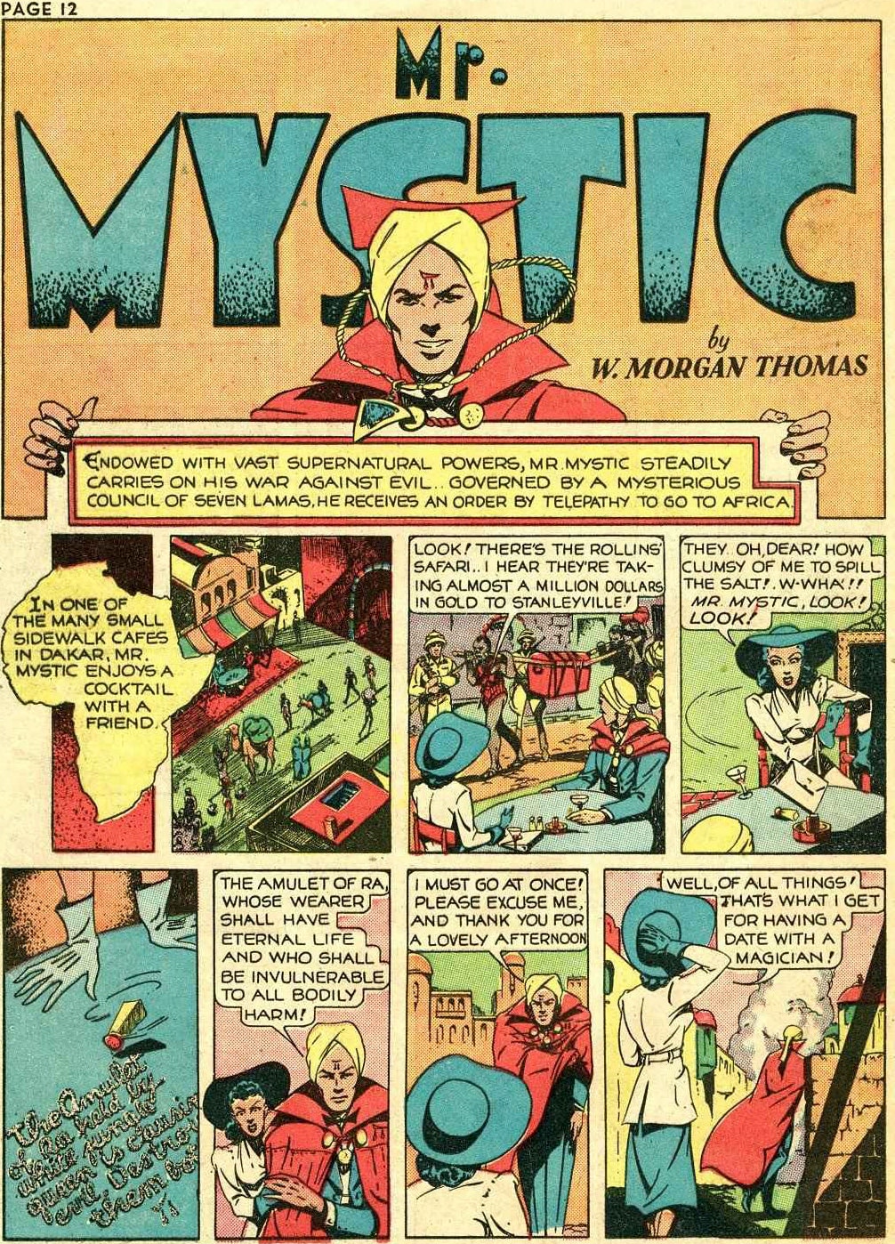 42 Vintage Mr. Mystic Comics Strips Magician Crime-fighter the Spirit ...