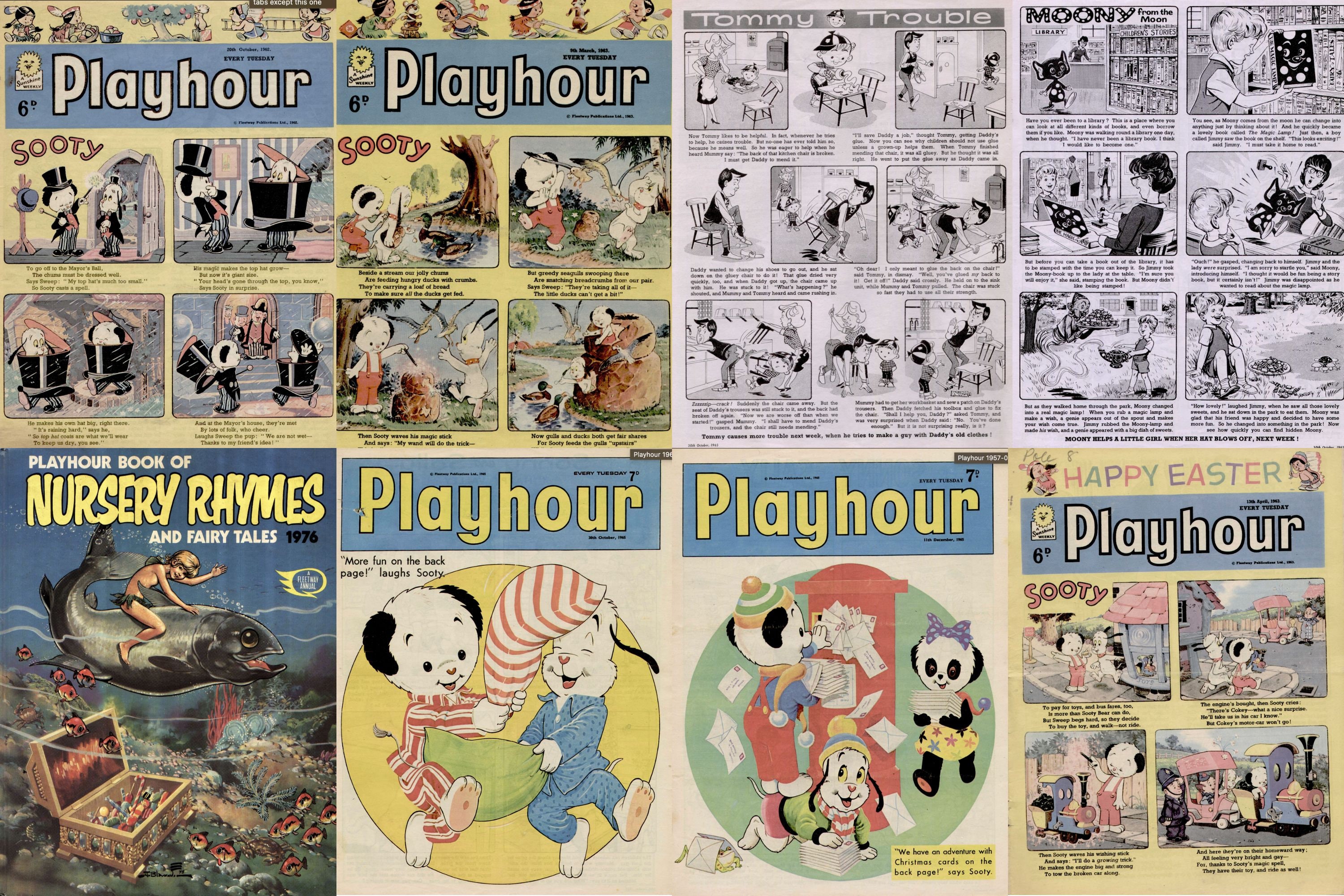Massive Collection of 1097 Issues of Playhour Comics Vintage British Children's Comics 1954-1987 ...