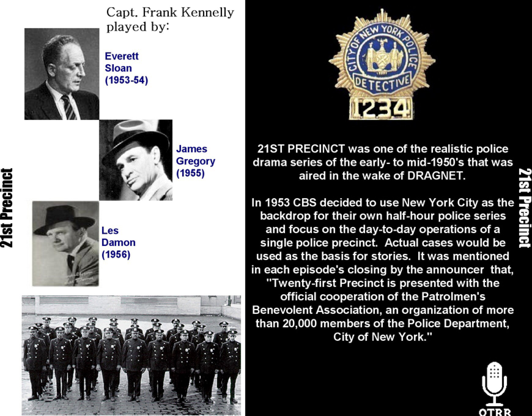107 Episodes of 21st Precinct Old Time Radio Show Authentic 1950s CBS ...