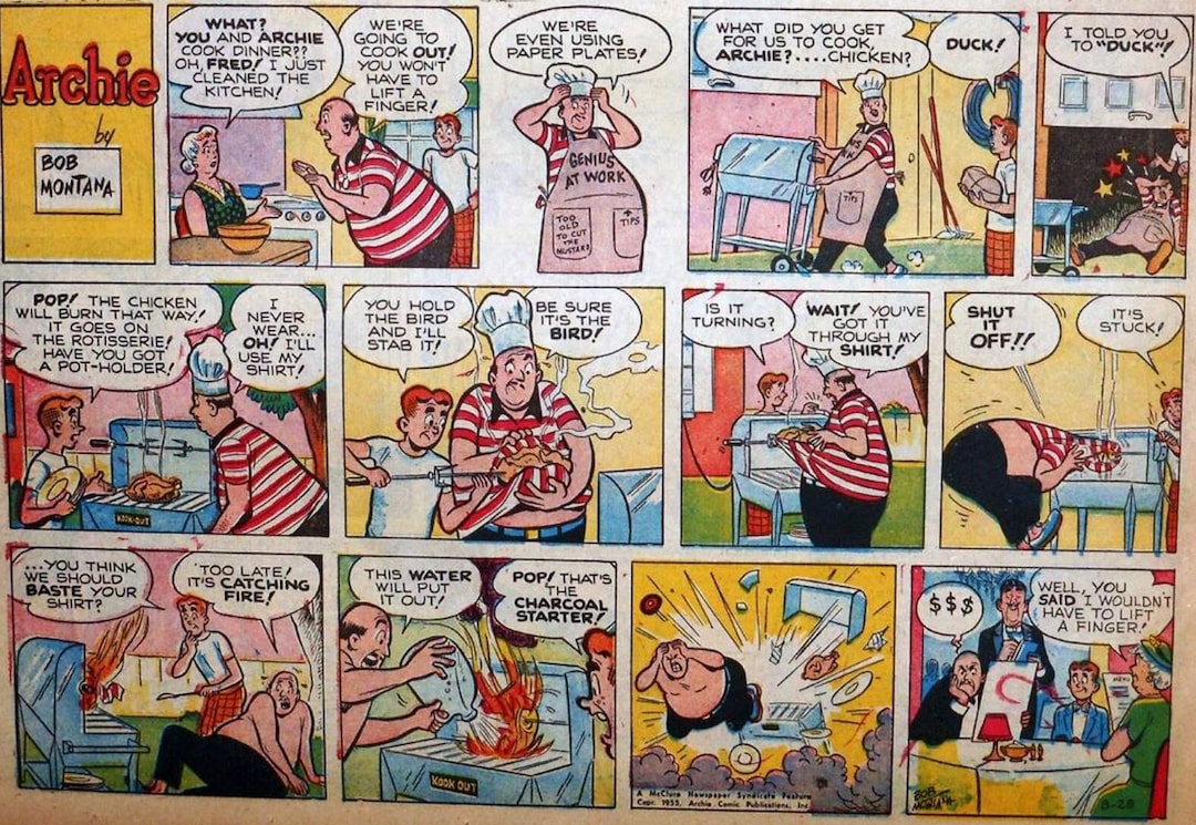 Vintage Archie Comic Strip Collectibles - Classic Archie Andrews Misadventures From Newspaper ...