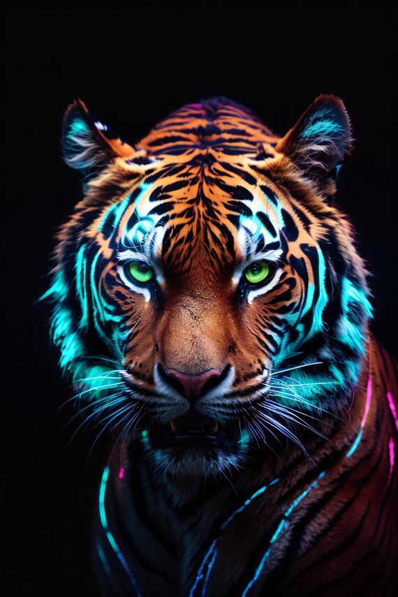 3d Neon Tiger