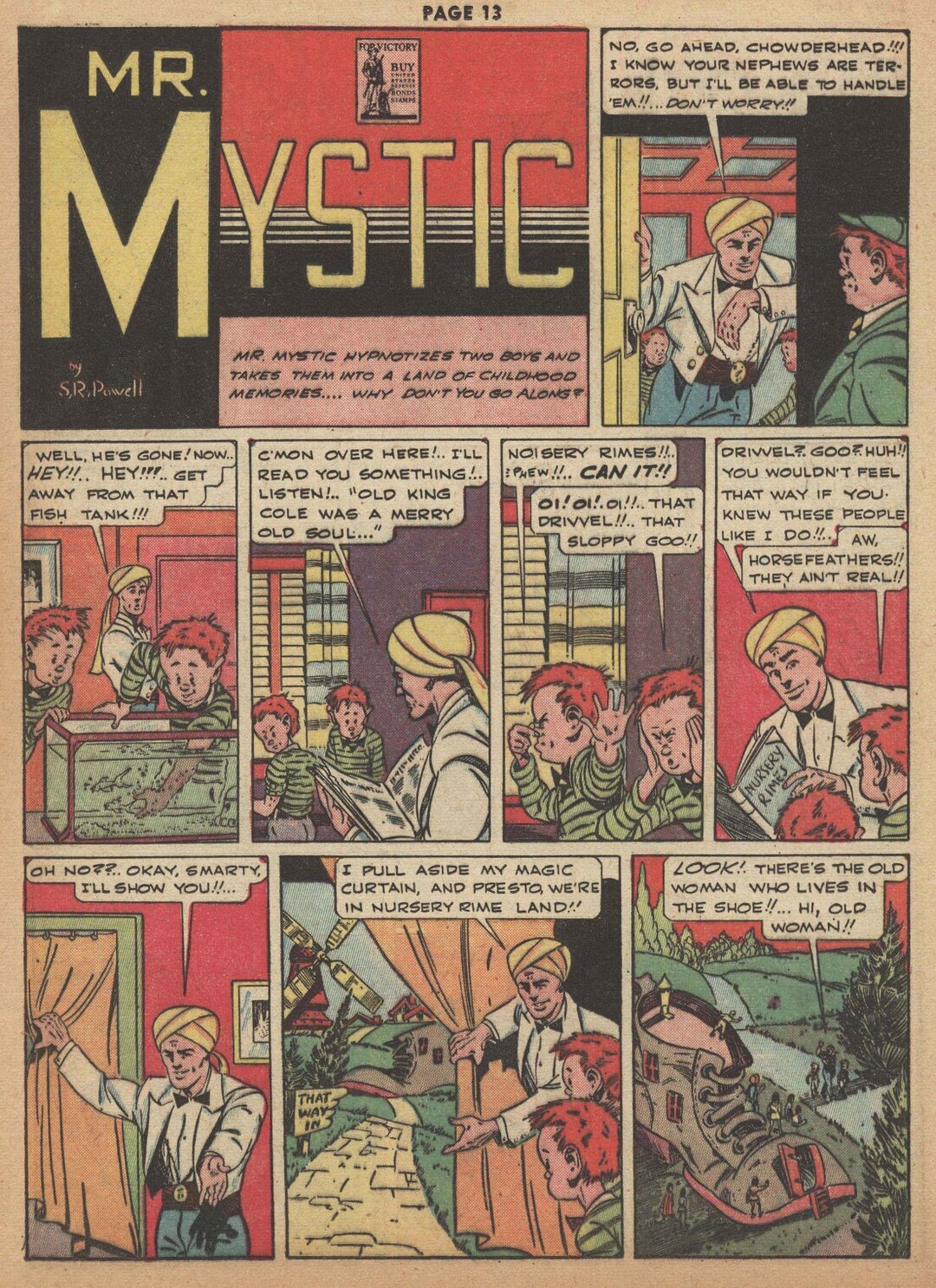 42 Vintage Mr. Mystic Comics Strips Magician Crime-fighter the Spirit Section 1940 Digital ...