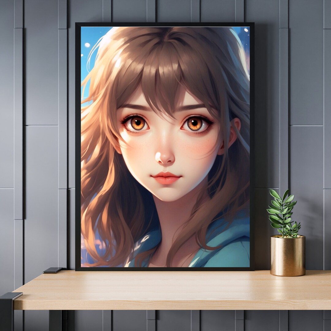 Enchanting Anime Girl Digital Art: City Lights and Warm Eyes, Instant ...