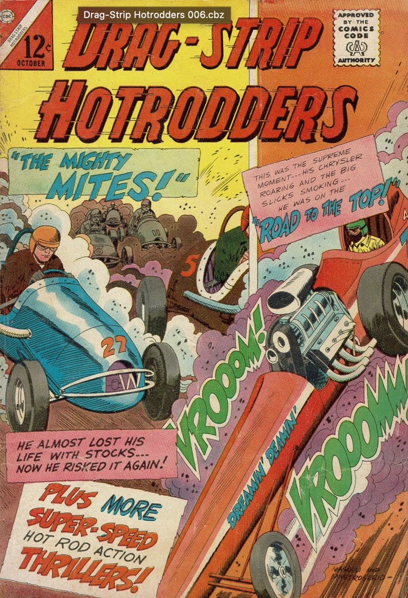 16 Drag-strip Hotrodders Digital Comics Bundle Classic Racing Comics ...