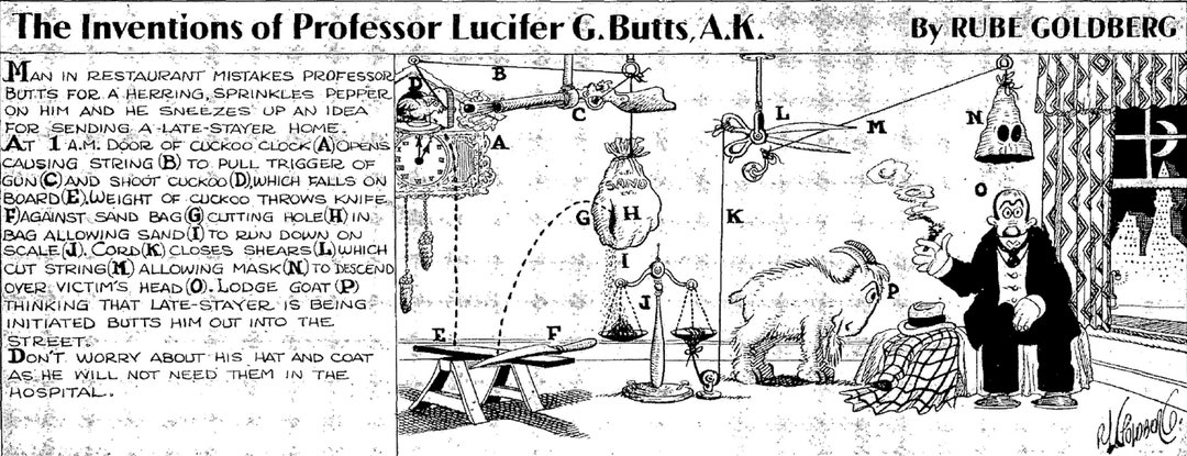 Rube Goldberg Cartoons Comic Strip Plus, Very Rare Comic Strip, Classic ...
