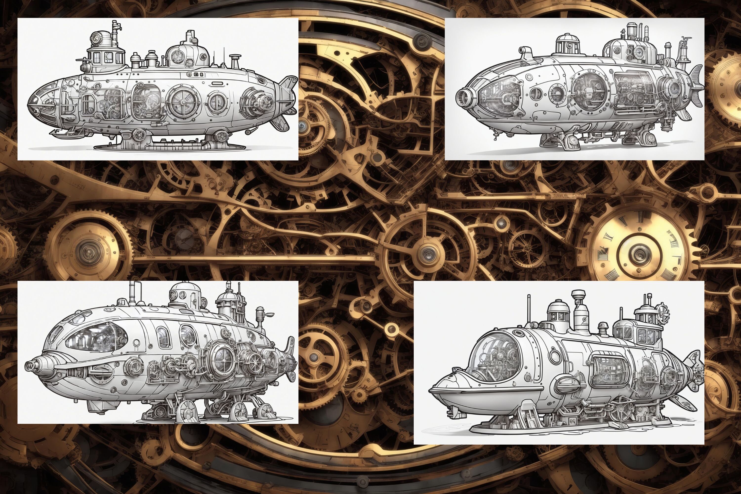 112 Steampunk Coloring Pages Instant Download Grayscale - Etsy