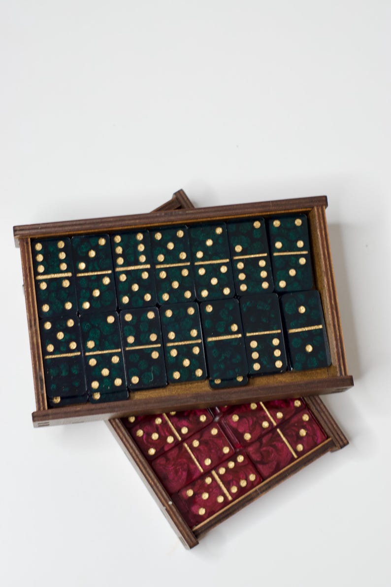 Exclusive Epoxy Resin Domino Set A Stylish Choice for Board Game ...