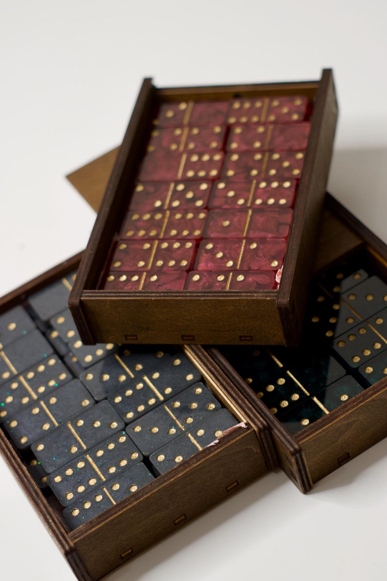 Exclusive Epoxy Resin Domino Set A Stylish Choice for Board Game ...