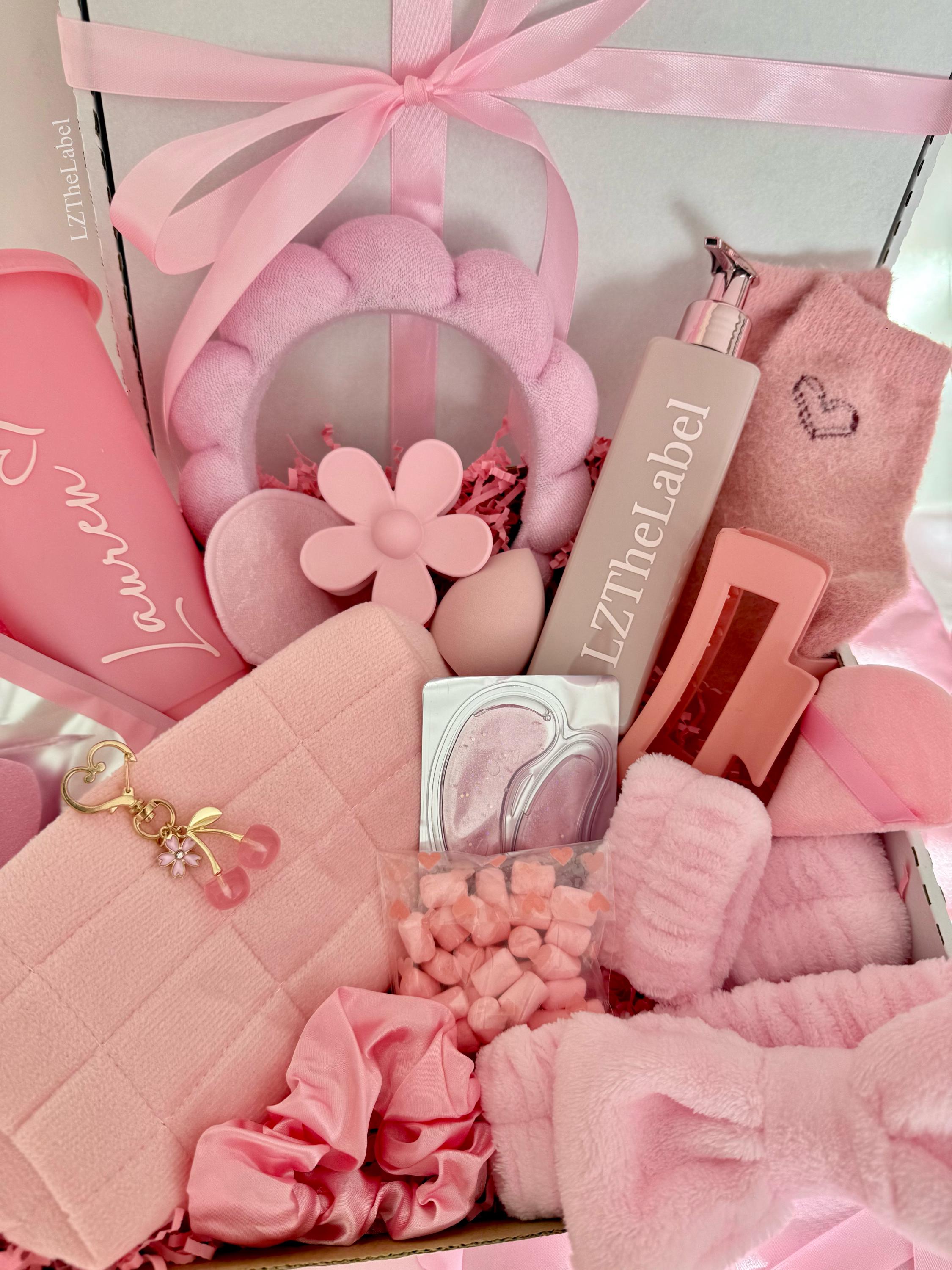 Personalised Pink Hamper Gift Box // Girls Birthday Hamper, Spa Treat ...
