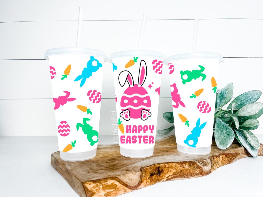 Happy Easter Design Starbucks Style 24oz 710ml Cold Cup With Straw ...