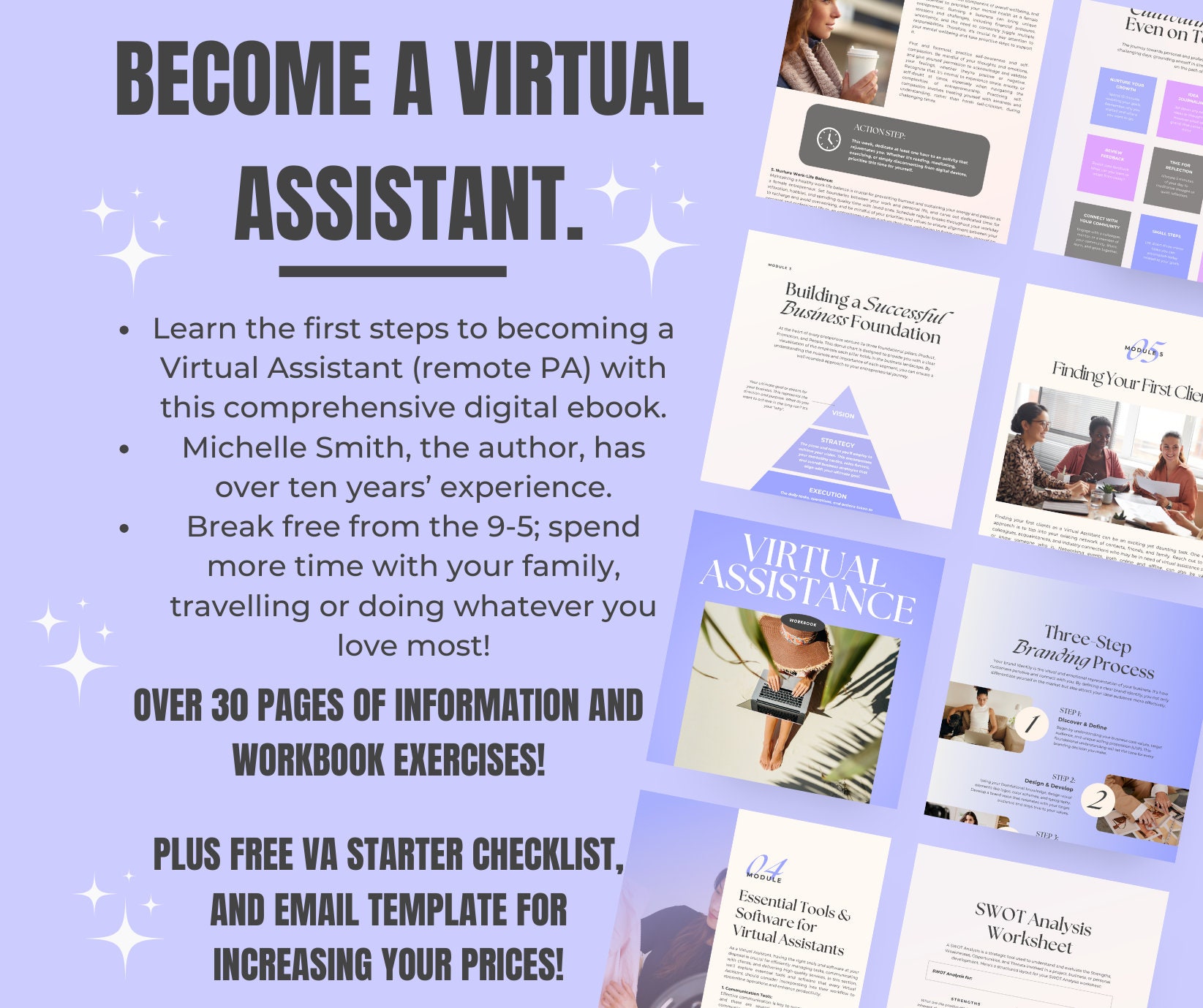 Become a Virtual Assistant Learn From a Pro Fillable Ebook / Workbook ...