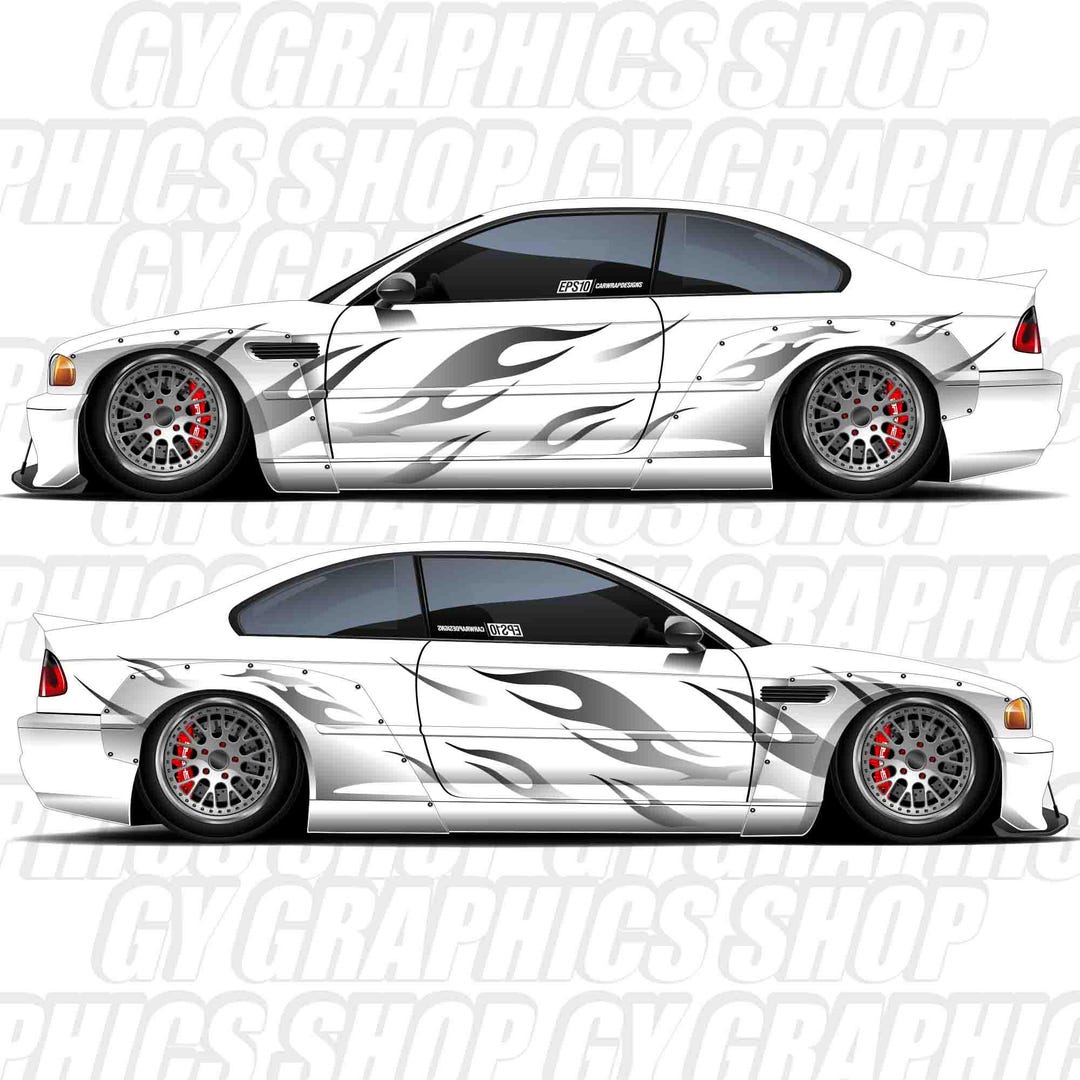 ENJOU- Livery Left and Right Sides Custom Racing Decals Drift Racing ...