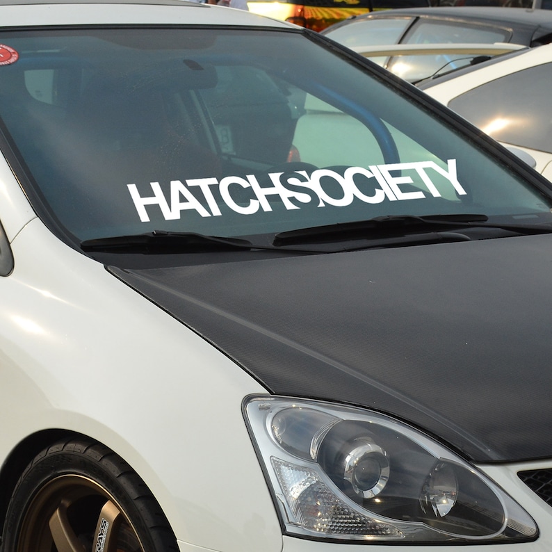 Hatch Society Windshield Decal Car Sticker Banner JDM Vinyl - Etsy