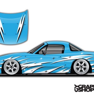 Teikou Livery+ Hood Left and Right Sides Custom Racing Decals Drift ...